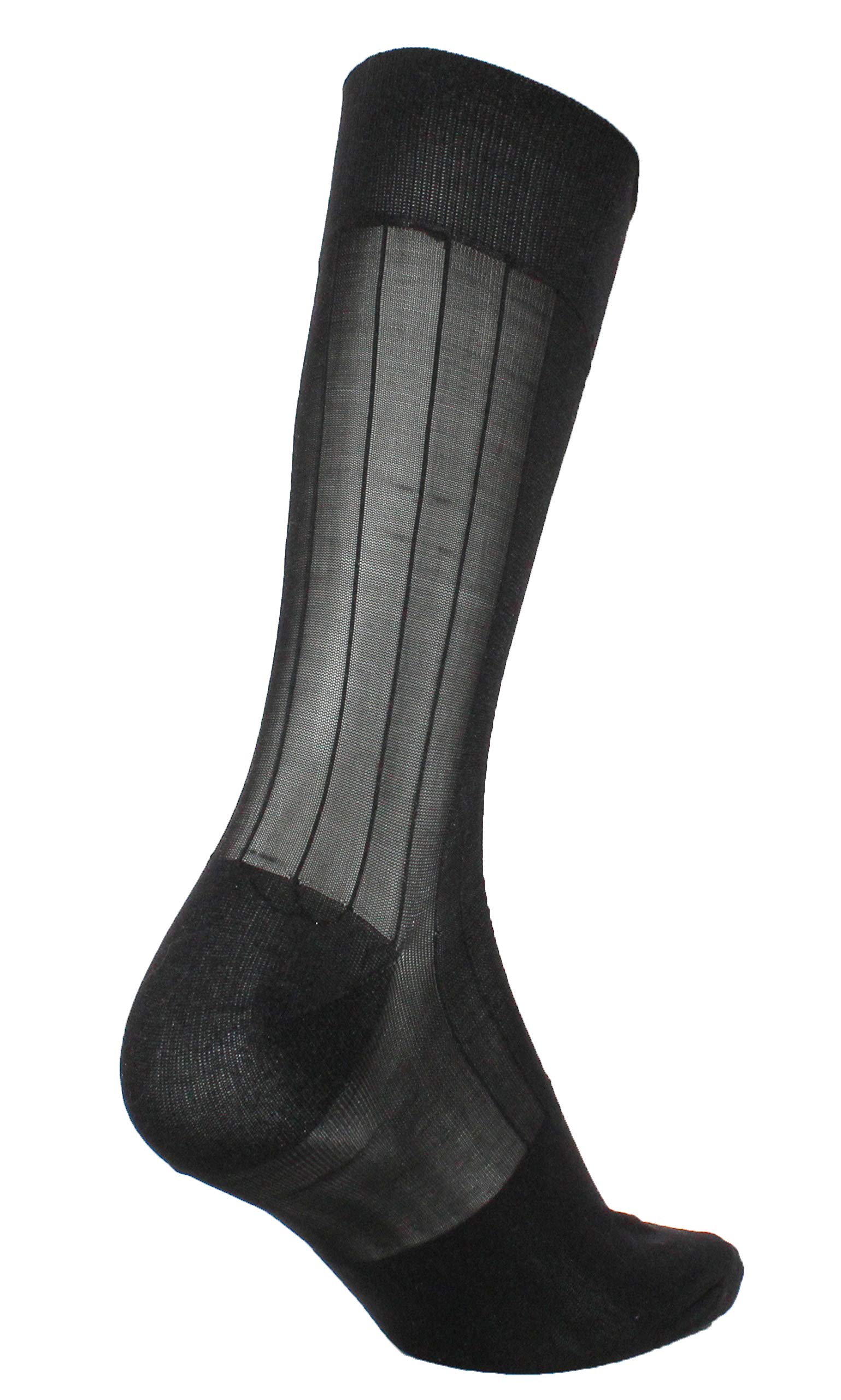 Mona's Choice 3-Pack Mens Silk Dress Socks/Mens Sheer Dress Socks/Mens Nylon Dress Socks (Black)