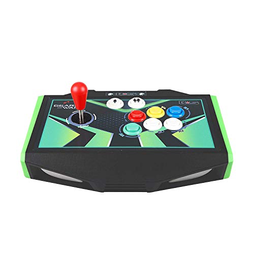 EG STARTS 2 Player Arcade Joystick DIY Parts 2X USB Encoder + 2X Ellipse Oval Joystick Hanlde + 18x American Style Arcade Buttons for PC, MAME, Raspberry Pi, Windows System (Black & White)