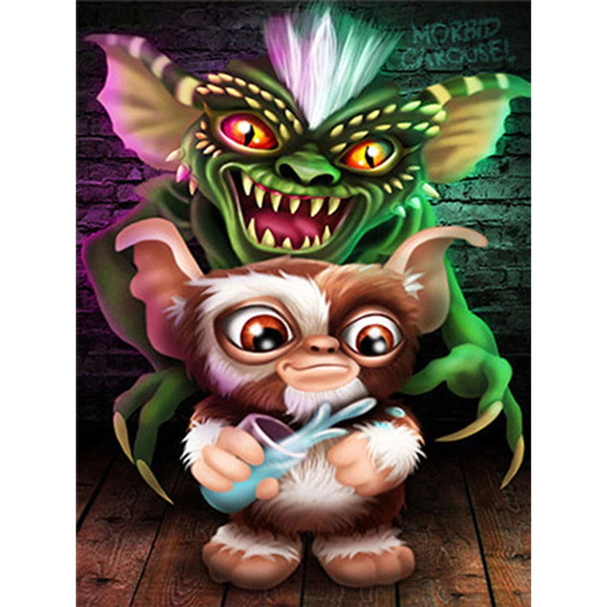 DIY 5D Full Drill Diamond Painting Kits for Adults Kids, Crystal Rhinestone Diamond Embroidery Paintings Arts Craft Home Wall Decor (Gremlins, 11.8 x 15.8 Inch)