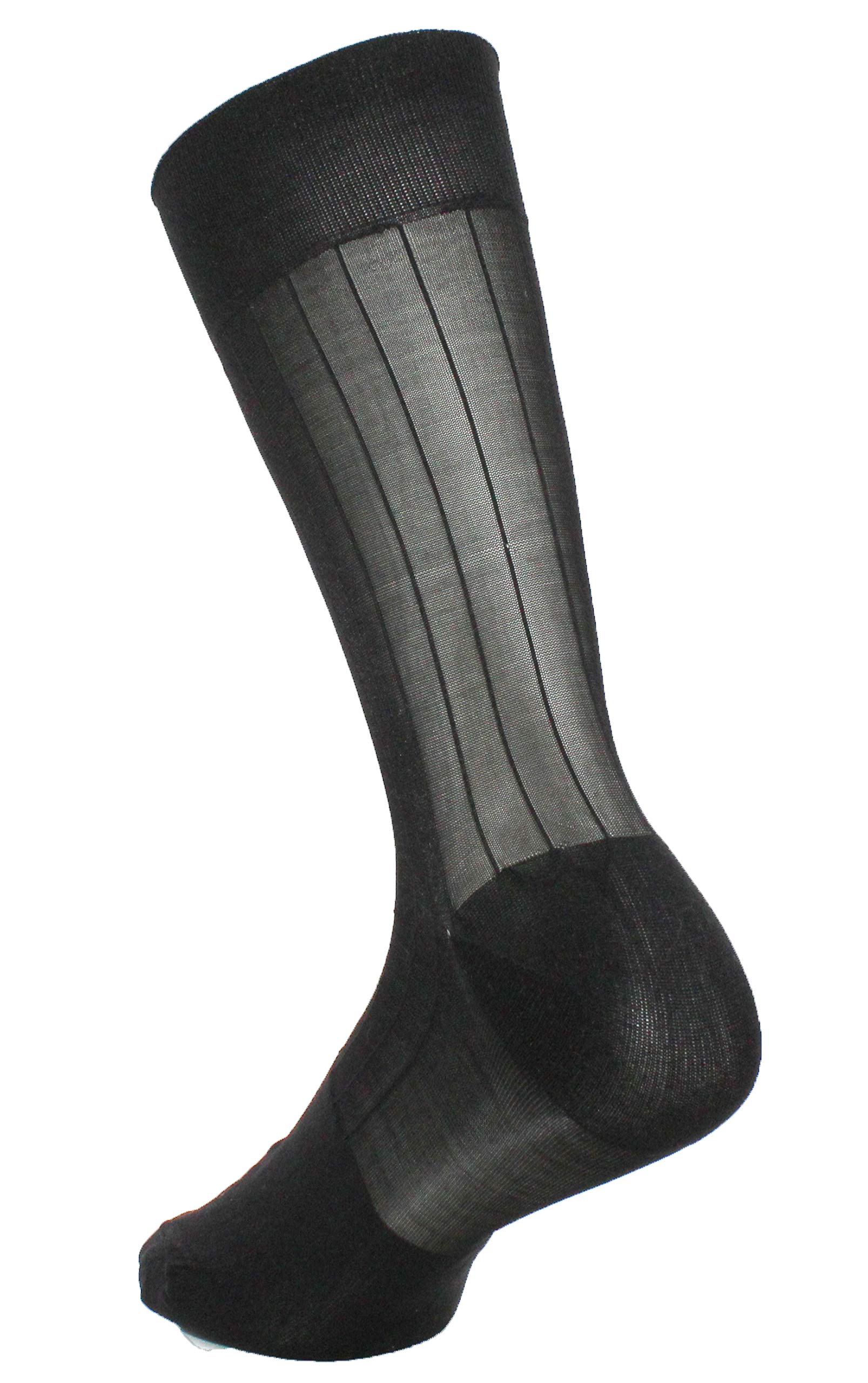 Mona's Choice 3-Pack Mens Silk Dress Socks/Mens Sheer Dress Socks/Mens Nylon Dress Socks (Black)