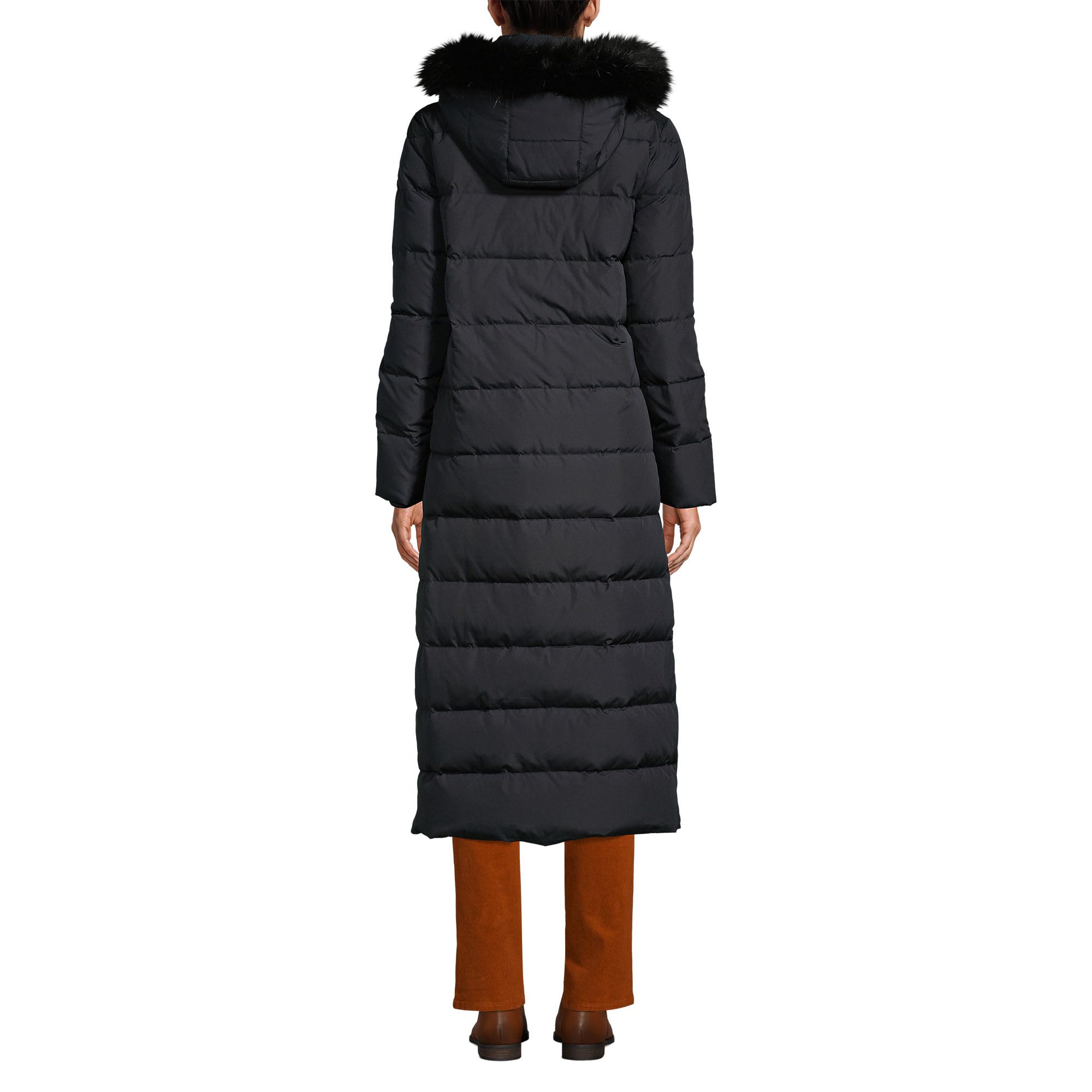 Lands' End Womens Maxi Down Coat Black Regular X-Large