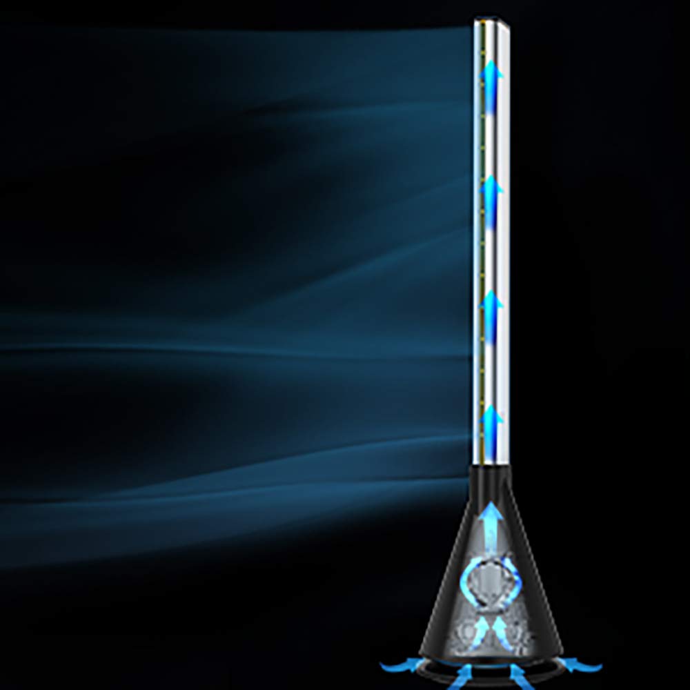 Geek Aire Fan, Oscillating Tower Bladeless Fan Works with Alexa and Google, Air Circulator Cooling Floor Pedestal Fan with 9 Speeds 8h Timer, Quiet Stand Fan with App and Remote Control for Whole Room
