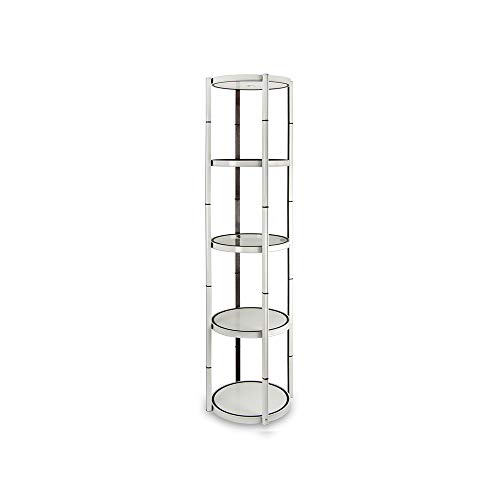 81 in Portable Display Case Set 5-Layer Circle Quick Installation Potable Twister Tower Portable Trade Show Counter with Twist and Fold Design- Stand Only (White)