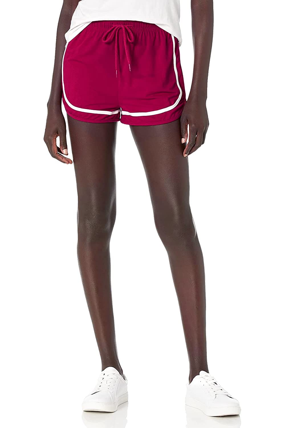 VALINNA Women's Athletic Yoga Running Workout Shorts Lounge Short Pants (L/XL (26" - 33"), Red)