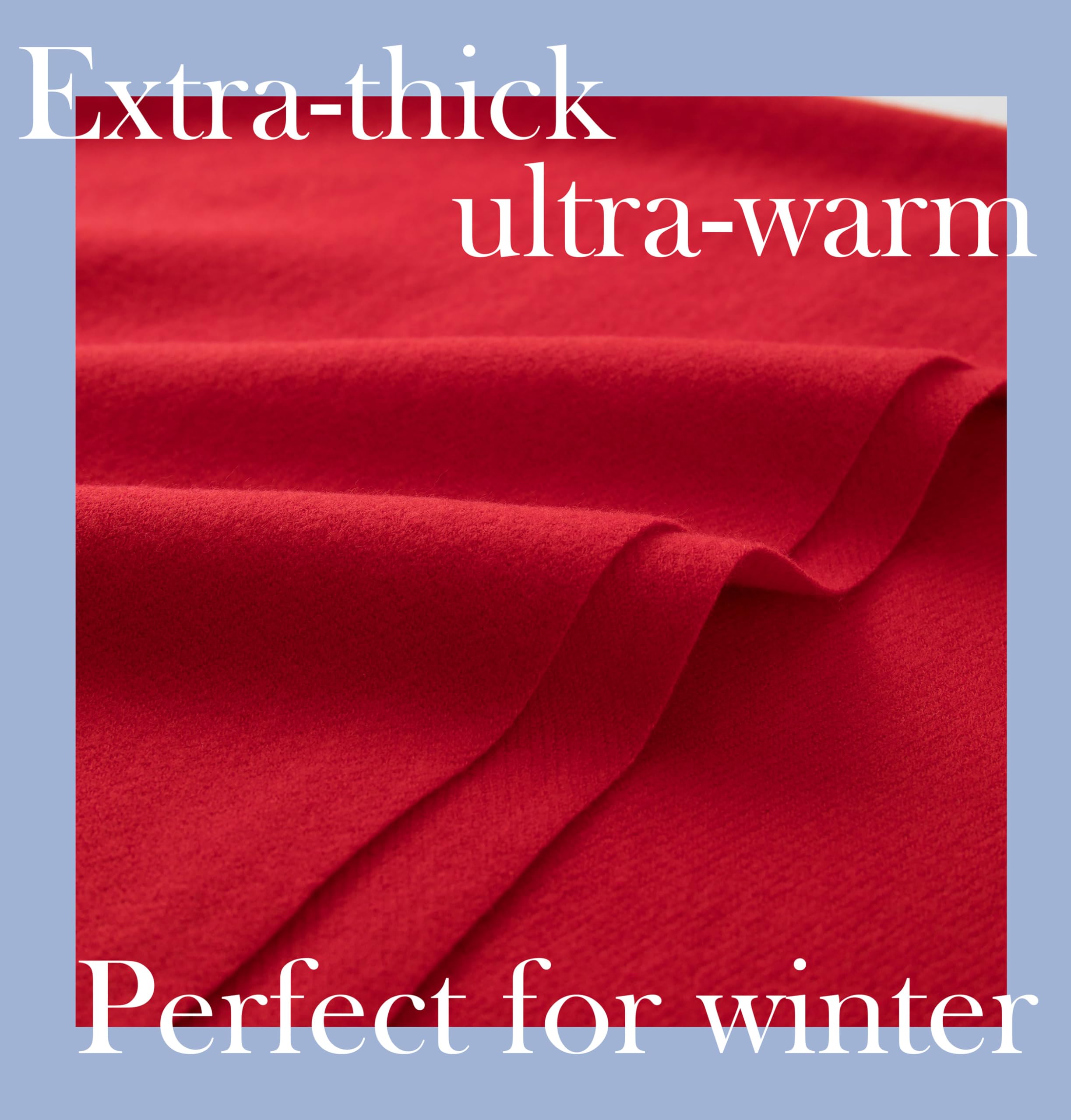 CALVIN & OLIVIA Ultra-Soft Winter Cashmere Feel Scarf Solid Color Warm Long Unisex Winter Scarves Perfect Holiday Gift for Women Men Amazon Christmas Red