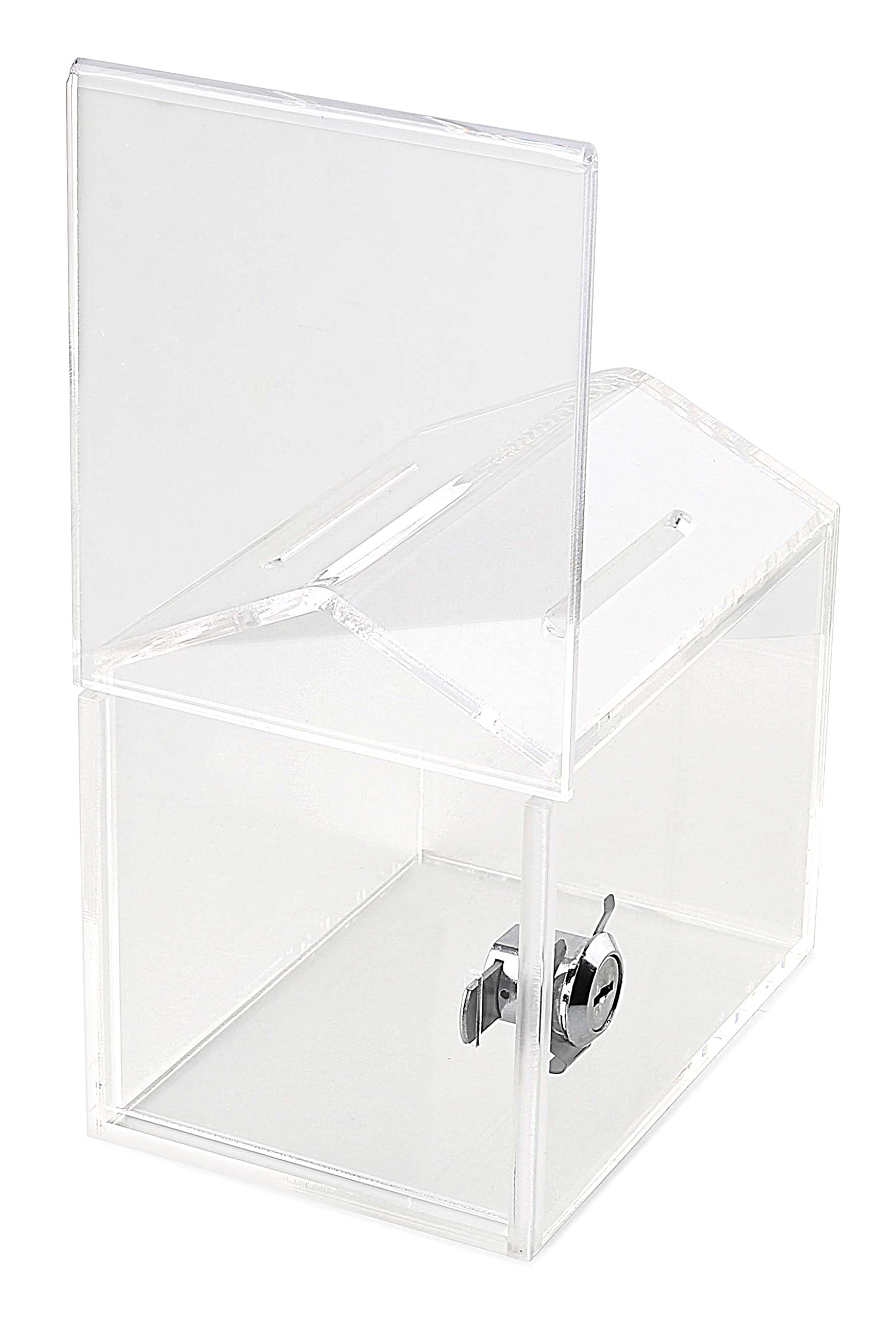 MCB Animal Dog House Charity Donation Collection Box with Display Sign Holder with Cam-lock and 2 Keys (Clear)