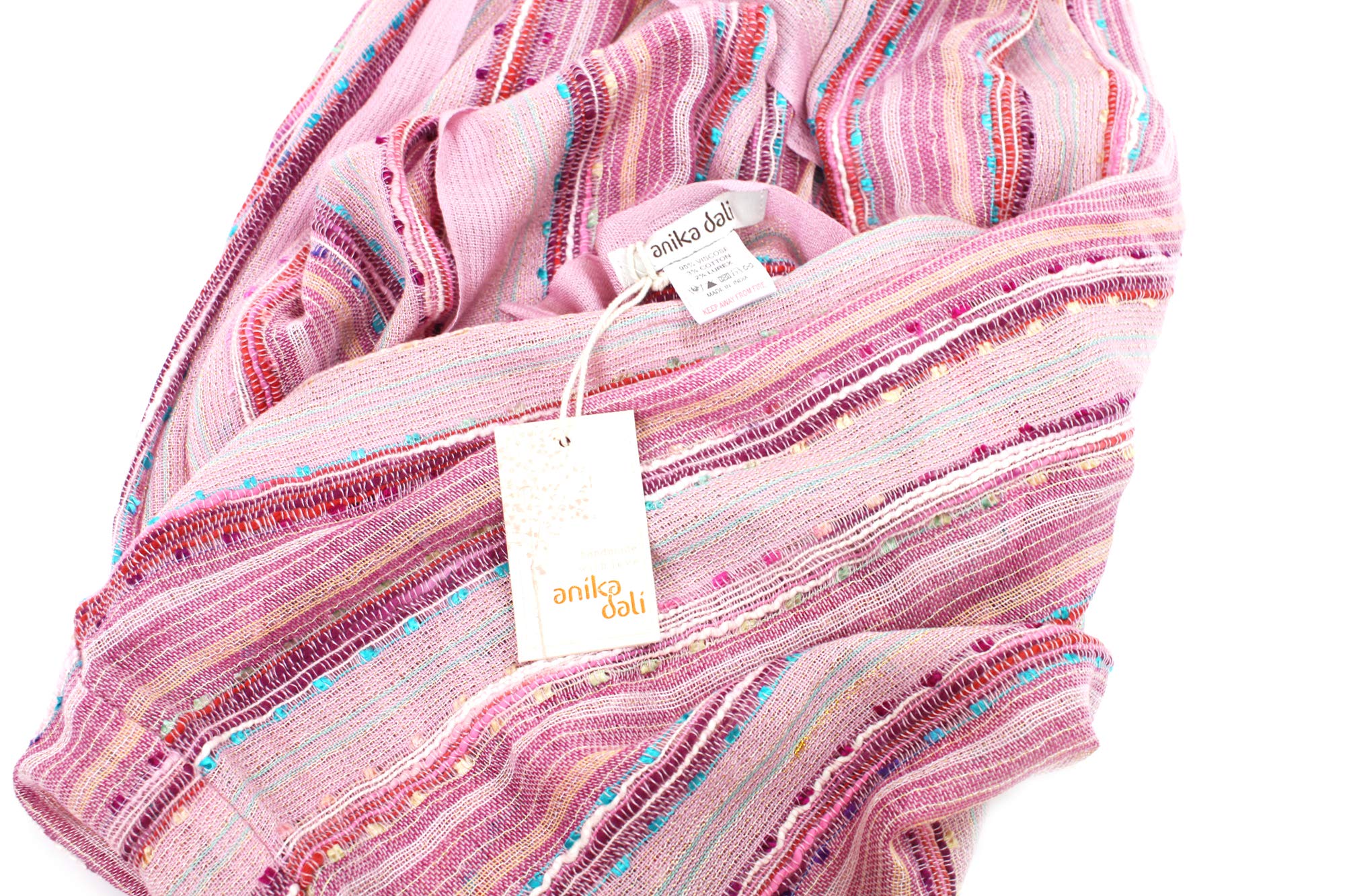 Anika Dali Women's Shimmer Sparkle Infinity Scarf- Festival Boho Bliss Fashion Scarf (Blush Pink)