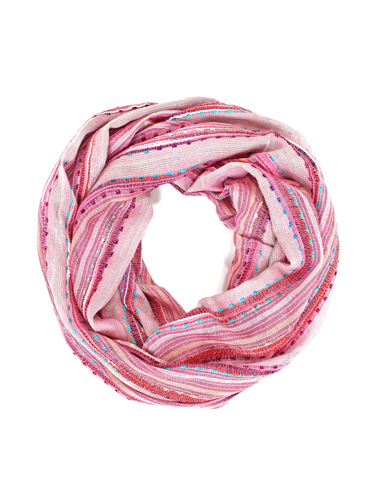 Anika Dali Women's Shimmer Sparkle Infinity Scarf- Festival Boho Bliss Fashion Scarf (Blush Pink)