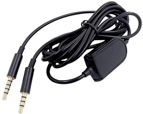 A40 Cord Replacement A10 Audio Cable Inline Mute Volume Control Lead Compatible with Astro A10 A40 A30 A50 Gaming Headset Xbox One PlayStation 4 PS4 MixAmp PC Smartphone with 3.5mm Jack (Black)