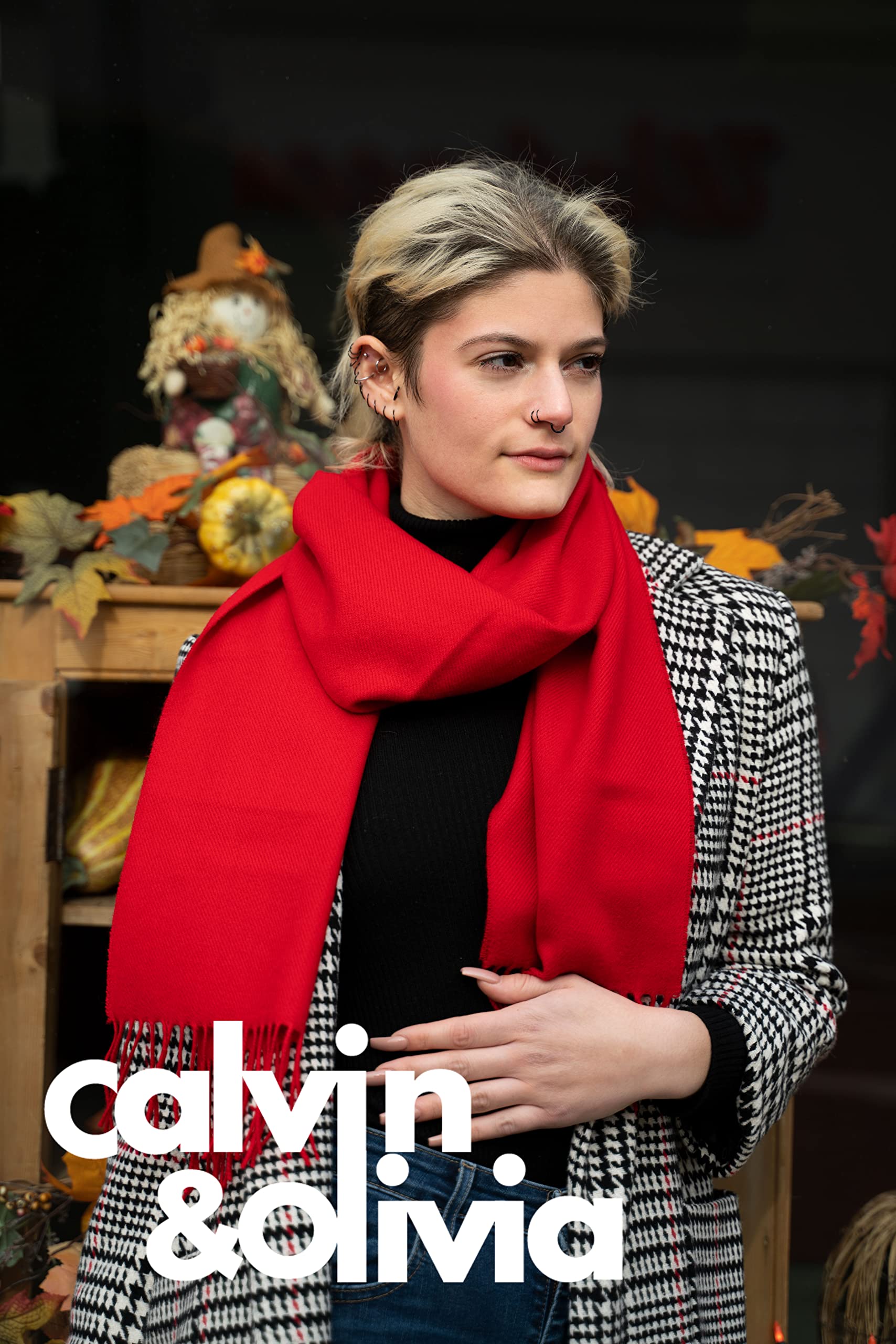 CALVIN & OLIVIA Ultra-Soft Winter Cashmere Feel Scarf Solid Color Warm Long Unisex Winter Scarves Perfect Holiday Gift for Women Men Amazon Christmas Red
