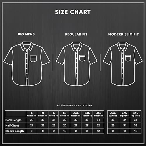 Visive Men's Summers, Short Sleeve Button Down Shirts, Regular Fit Soft & Breathable Mens Shirts Navy Dino L