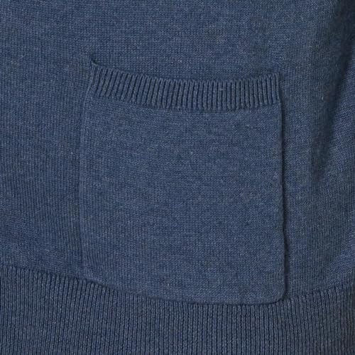 Amazon Essentials Men's Cotton Cardigan Sweater, Blue Heather, Large
