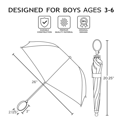 Disney Little Kids Umbrella, Lightning McQueen and Mickey Mouse Rain Wear for Boys Ages, Red/Blue, Age 3-6