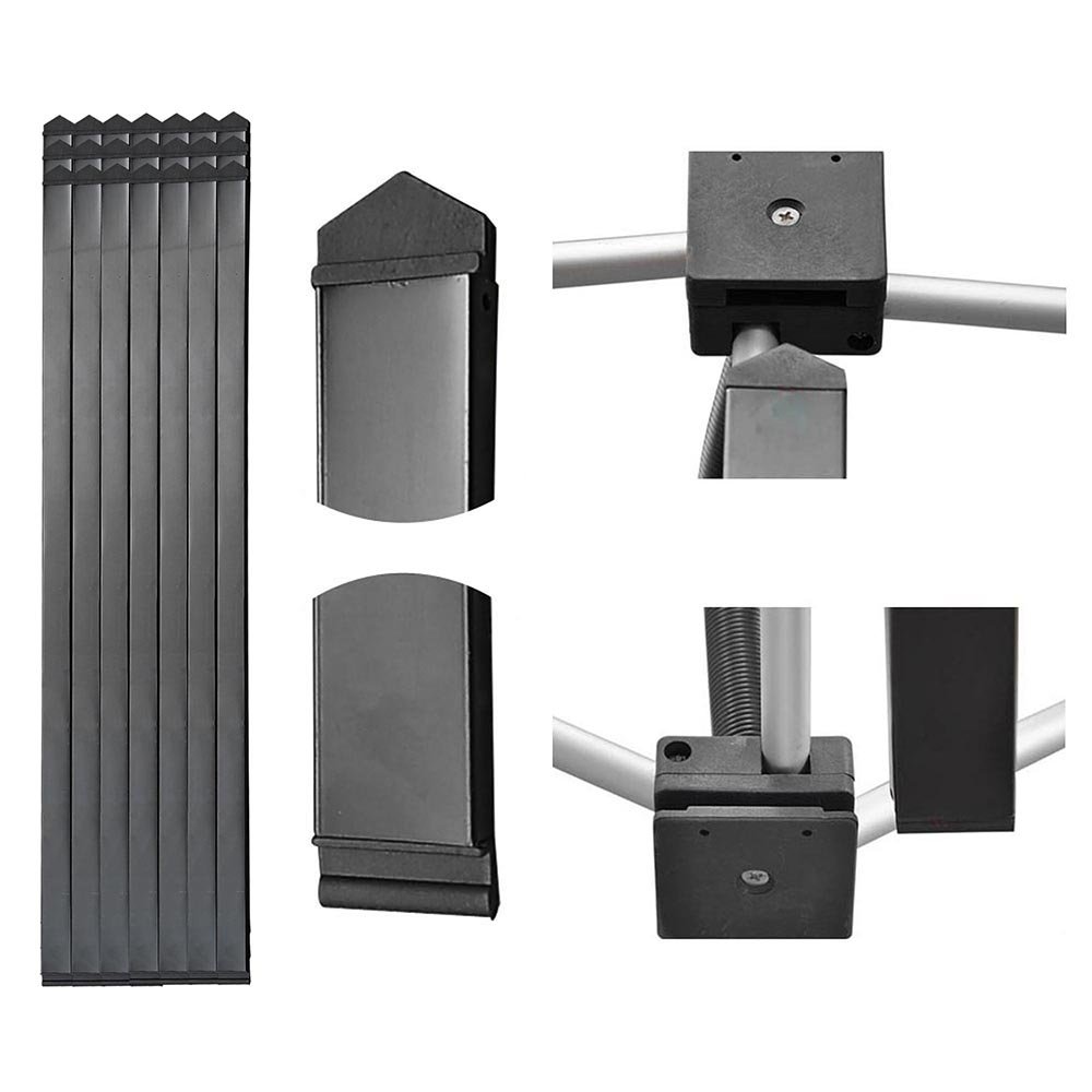 10x8Ft Pop-up Exhibition Display Booth with Case Black Trade Show Podium Promotion Counter Spotlight Receptive Extruded Aluminum Curved Frame Portable US Delivery