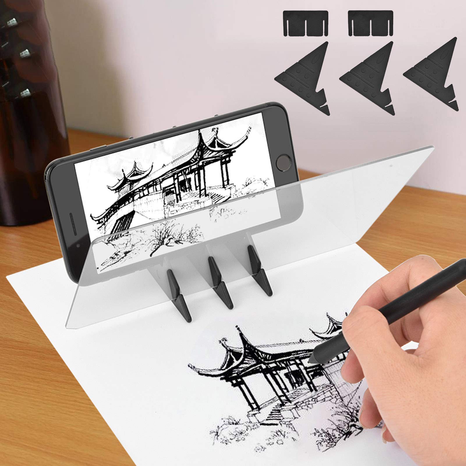 Portable Tracing Board Stencil Board Light Box Copy Mirror Drawing Reflection Board Painting Art Easy Drawing Sketching Tool, Suitable for Kids, Junior Painters&Artists, Animation Industry, etc