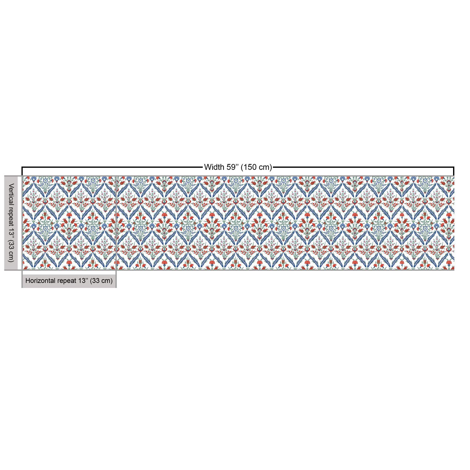 Ambesonne Ottoman Fabric by The Yard, Turkish Traditional Ceramic Tulip Patterns with Cultural Ottoman Royal Lines Design, Decorative Fabric for Upholstery and Home Accents, 1 Yard, Dark Coral