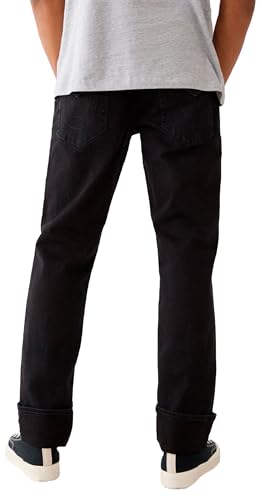 True Religion Men's Ricky Low Rise Straight Leg Jean with Back Flap Pockets, Body Rinse Black, 44