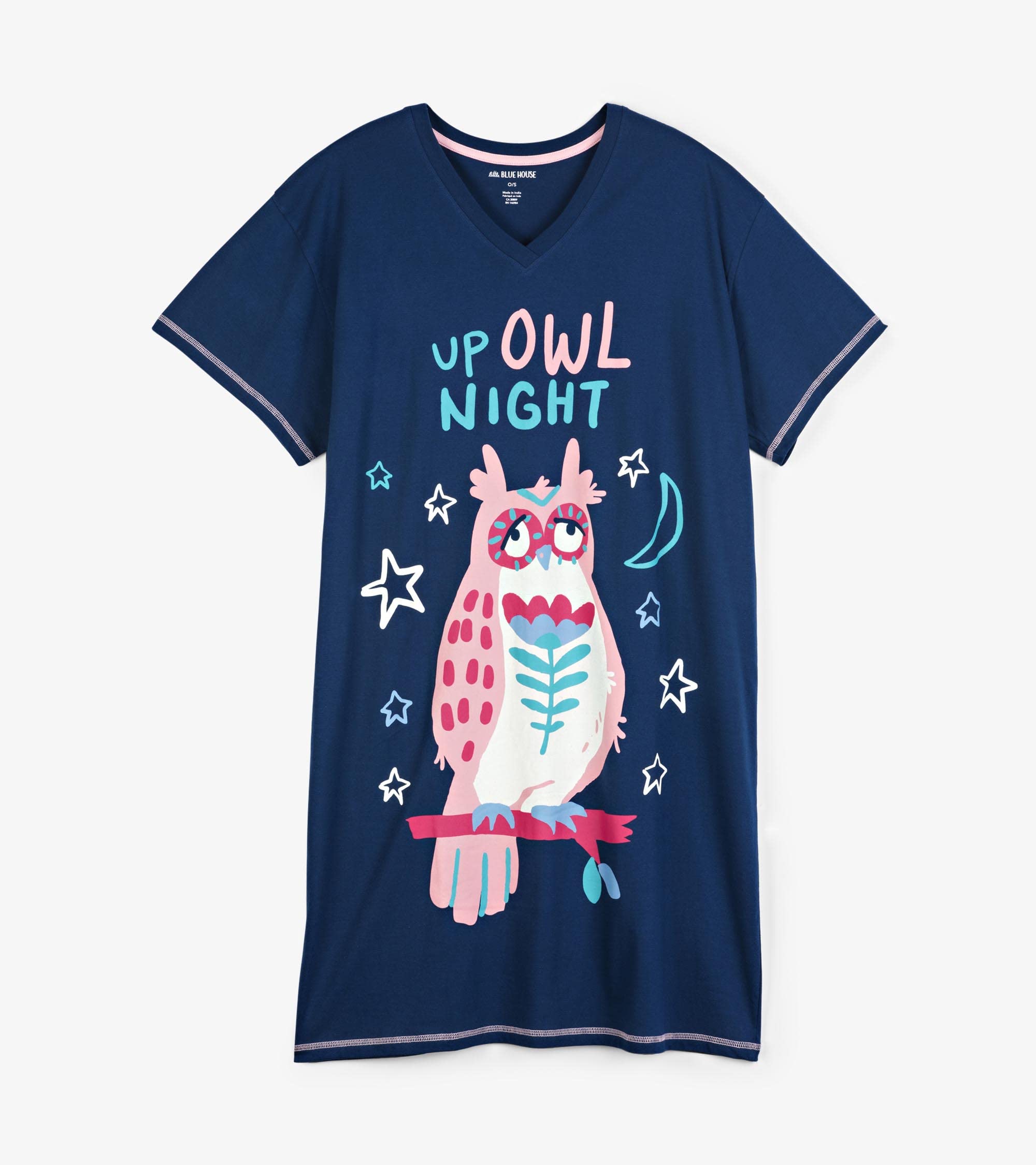 Little Blue House by Hatley Women's Animal Sleepshirts Sleepwear, Up Owl Night, One Size