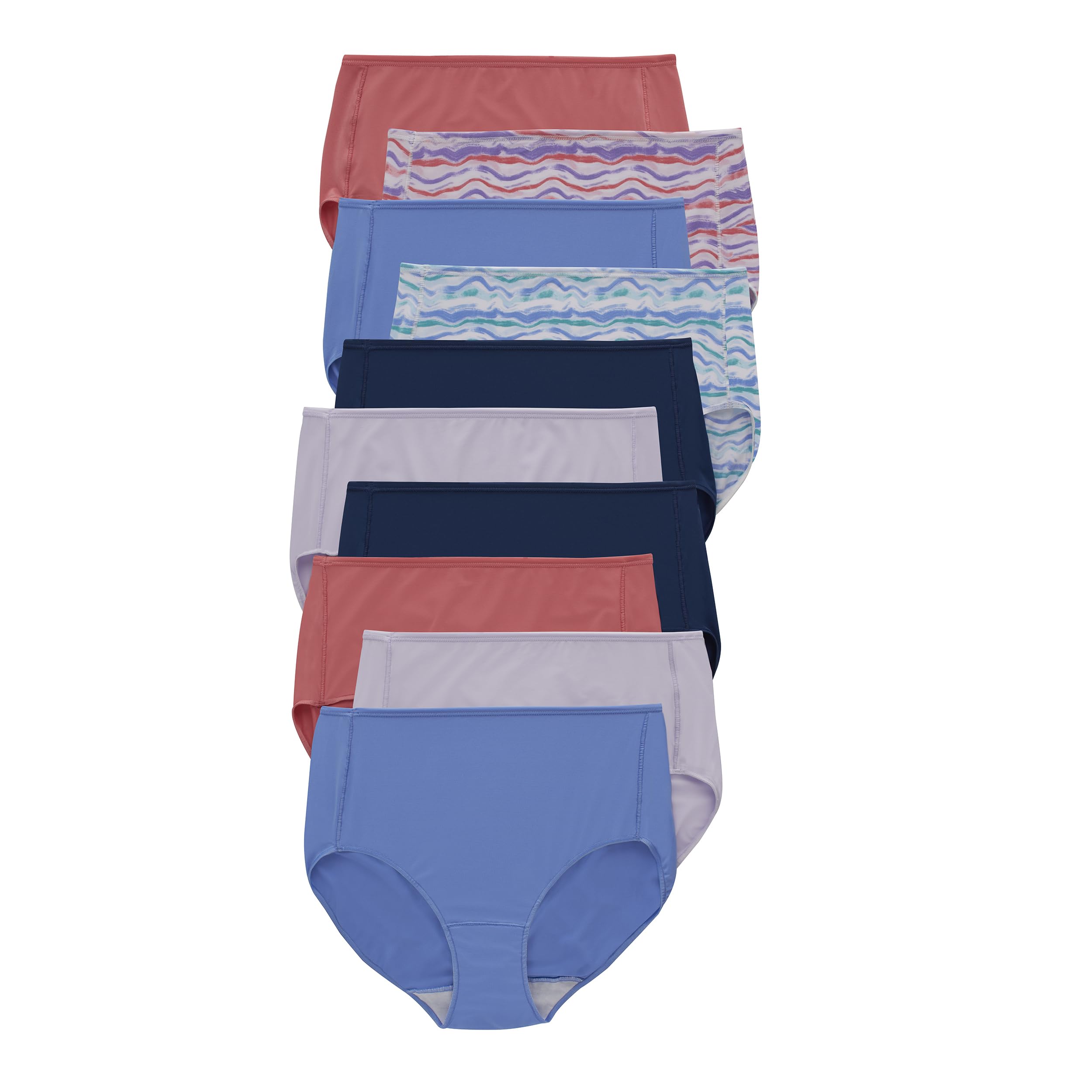 Hanes Womens Microfiber Panties Pack, Moisture-wicking Stretch Underwear, 10-pack (Colors May Vary) Briefs, Assorted Colors, 10-pack Briefs, 8 US