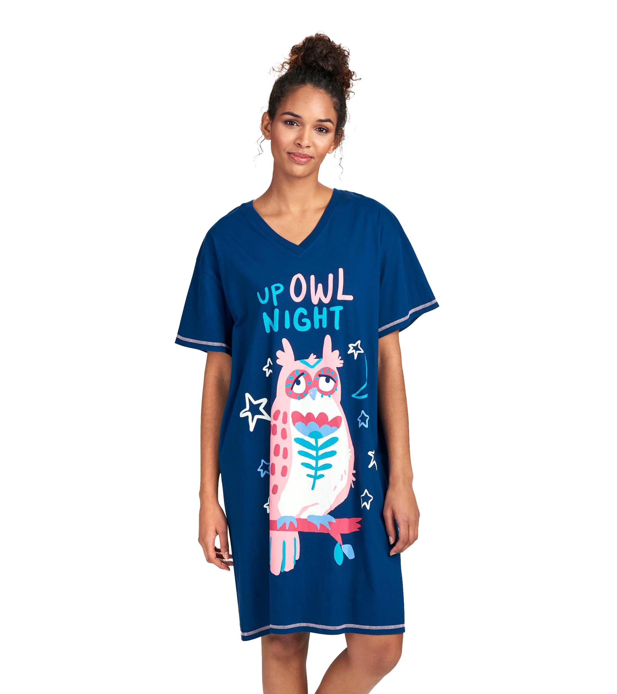Little Blue House by Hatley Women's Animal Sleepshirts Sleepwear, Up Owl Night, One Size