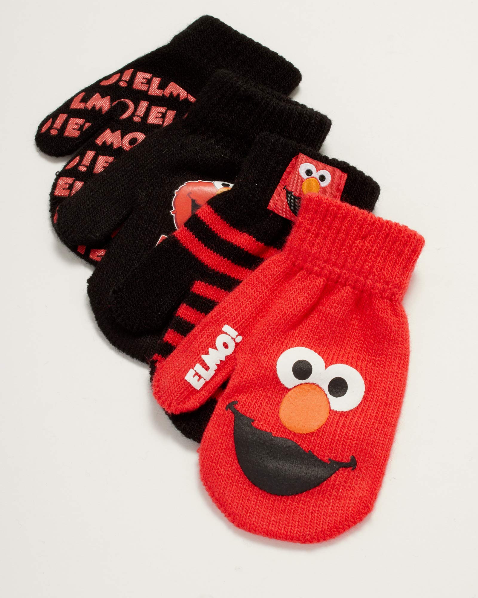 Sesame Street Toddler Boys’ Mittens – Elmo, Cookie Monster, Big Bird, Oscar the Grouch (2T-4T), Size Age 2-4, Elmo Mitten