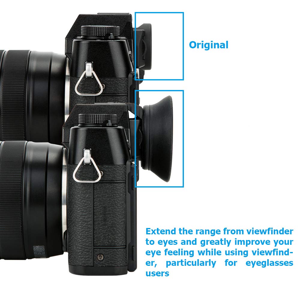 Soft Silicon Camera Viewfinder Eyecup Eyepiece Eyeshade for Fujifilm Fuji X-T30II X-T30 II X-T20 X-T10 Eye Cup Protector Cushion (Hot Shoe Mount Installation)