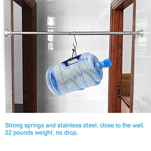 TEECK Shower Curtain Rod, 40-73 inch Adjustable Tension Spring, Shower Curtain Rod Tension, Premium Stainless Steel, Anti-Slip, No Drilling, No Rust, Never Collapse, for Bathroom, Easy to use