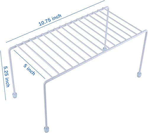 Mini Kitchen Shelves,Cabinet Storage Shelf Rack, Cabinet Organization ,Kitchen Bathroom Pantry Cupboard Desk Home Office, Fridge, Cabinet, Bathroom Cupboard, Non-Slip Plastic Feet (White Set of 3)