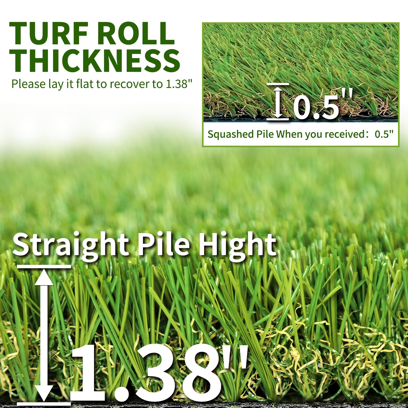 SunVilla Artificial Grass Rug Indoor Outdoor, 13ft x 25ft (325 Square FT) Realistic Thick Synthetic Fake Grass Mat for Dogs, Garden Lawn Landscape Patio Grass