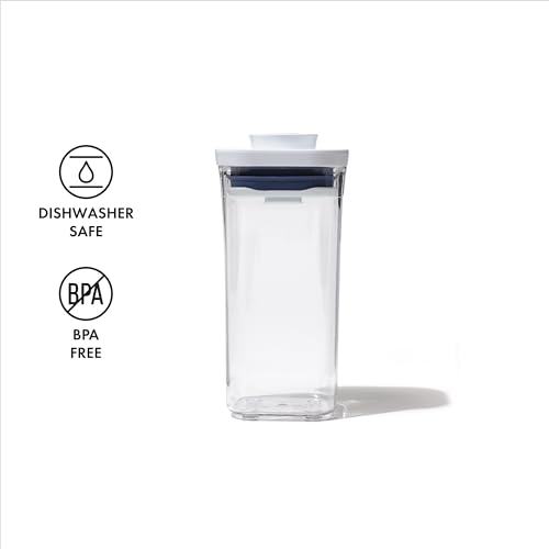 OXO Good Grips POP Container - Airtight Food Storage - Mini Square Short 0.5 Qt Ideal for 1 lb of baking soda or 14 oz of grains