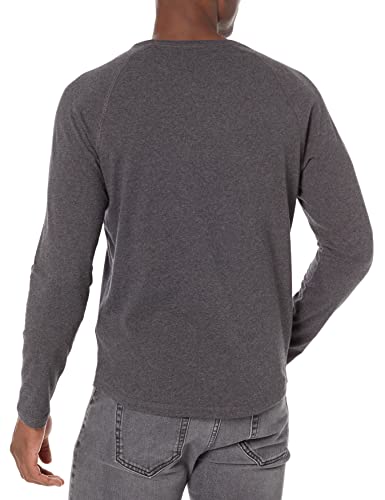 Amazon Essentials Men's Slim-Fit Long-Sleeve Henley Shirt, Charcoal Heather, X-Small