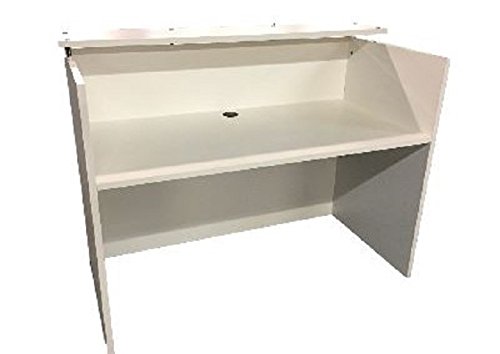 DFS DESIGN Reception Desk Shell which fits a 15 inch Monitor - 60 inch W by 30 inch D by 44 inch H White and White Front