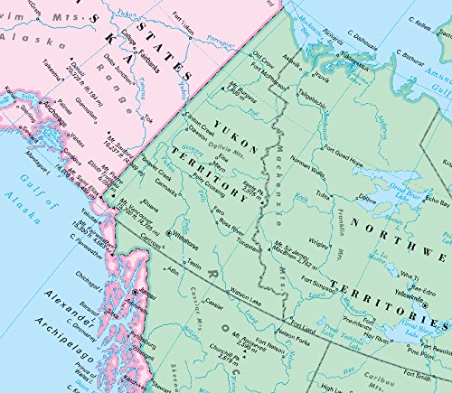 CoolOwlMaps North America Continent Wall Map Poster - Rolled (Laminated 24x32)