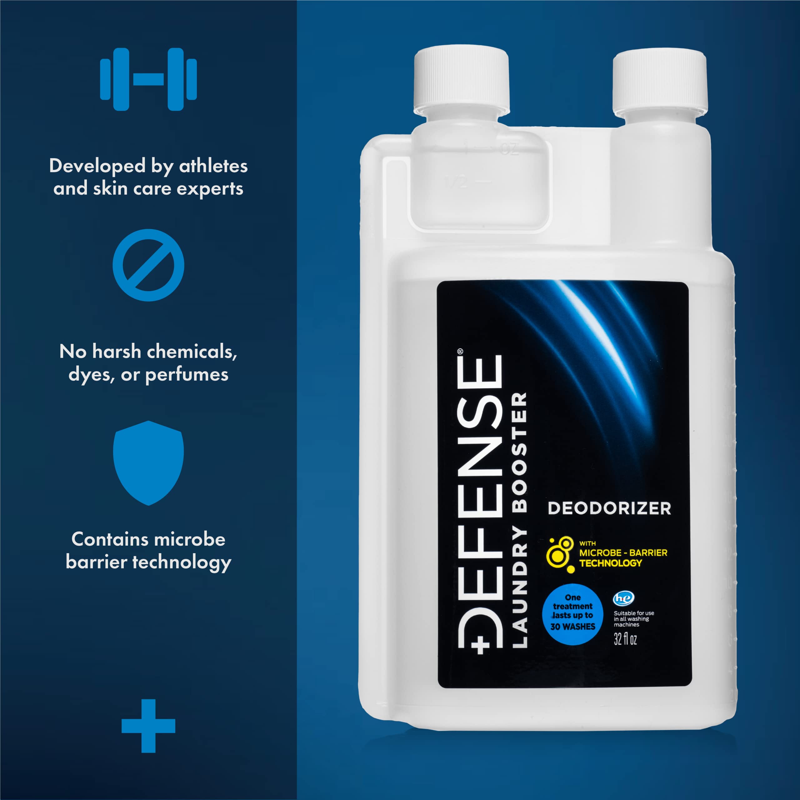Defense Soap Laundry Additive Deodorizer | Protects Wrestling Jiu Jitsu Bjj Gi Activewear Fabrics from Stains and Odors, 32 Fl Oz
