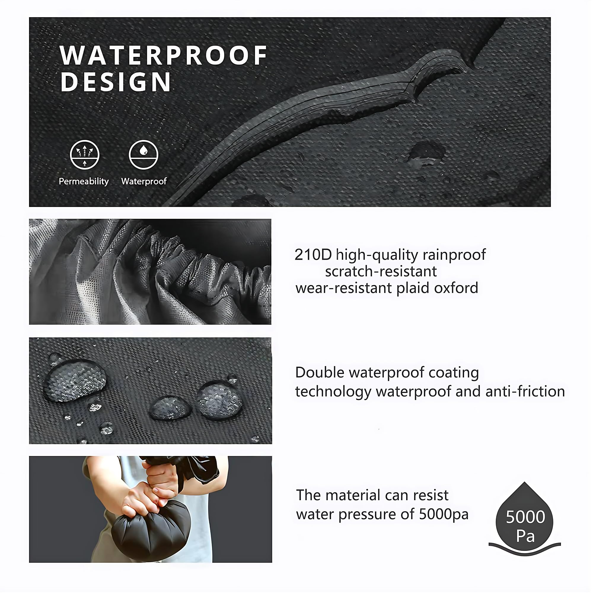 WSZCML Waterproof Backpack Rain Cover,8000mm Waterproof Level,Upgraded with Reflective,Anti-Slip Cross Buckle Straps,Ultra-Strong Multilayer Structure for Hiking,Biking,Camping,Outdoor, Traveling