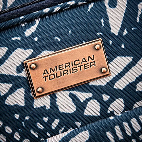 American Tourister Belle Voyage Softside Luggage with Spinner Wheels, Floral Indigo Sand, Checked-Medium 25-Inch