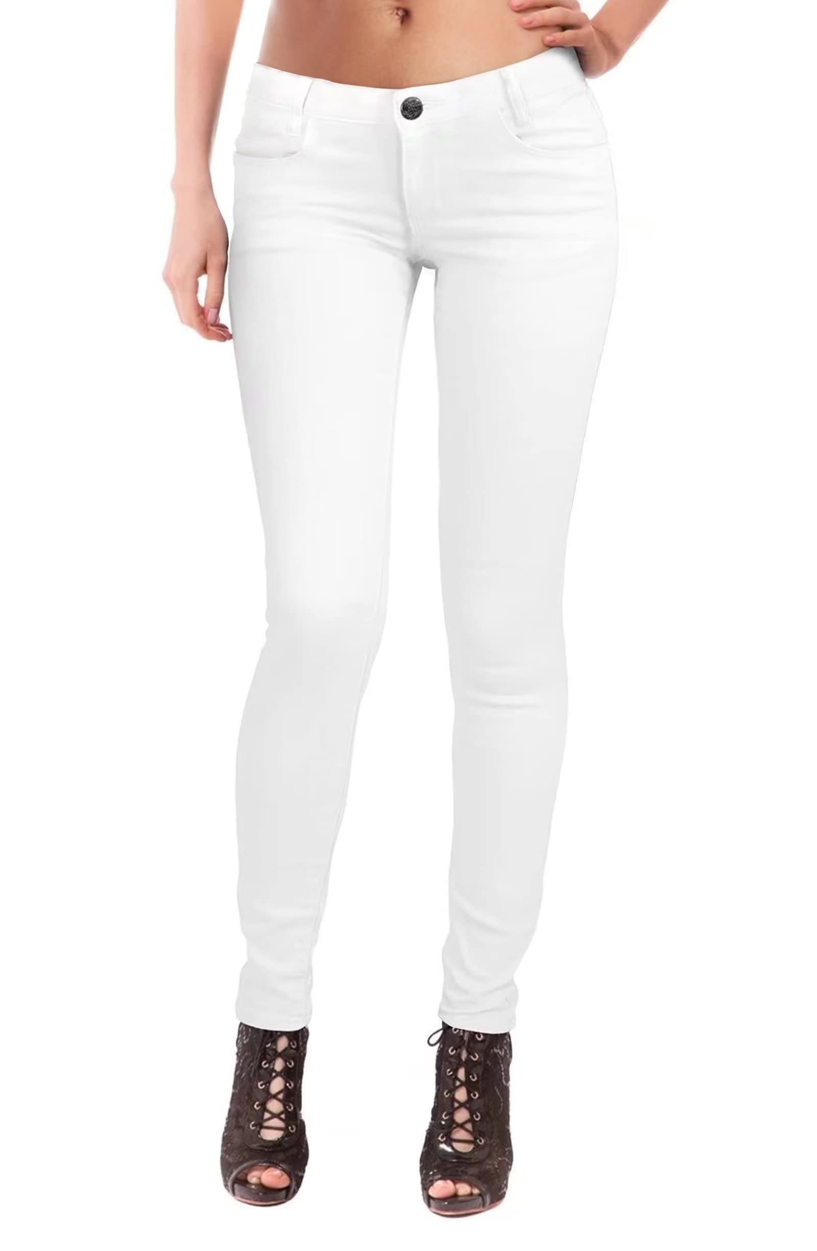 Hybrid & Company Women's Extreme Butt Lift Stretch Skinny Denim Jeans P46862SK White 11
