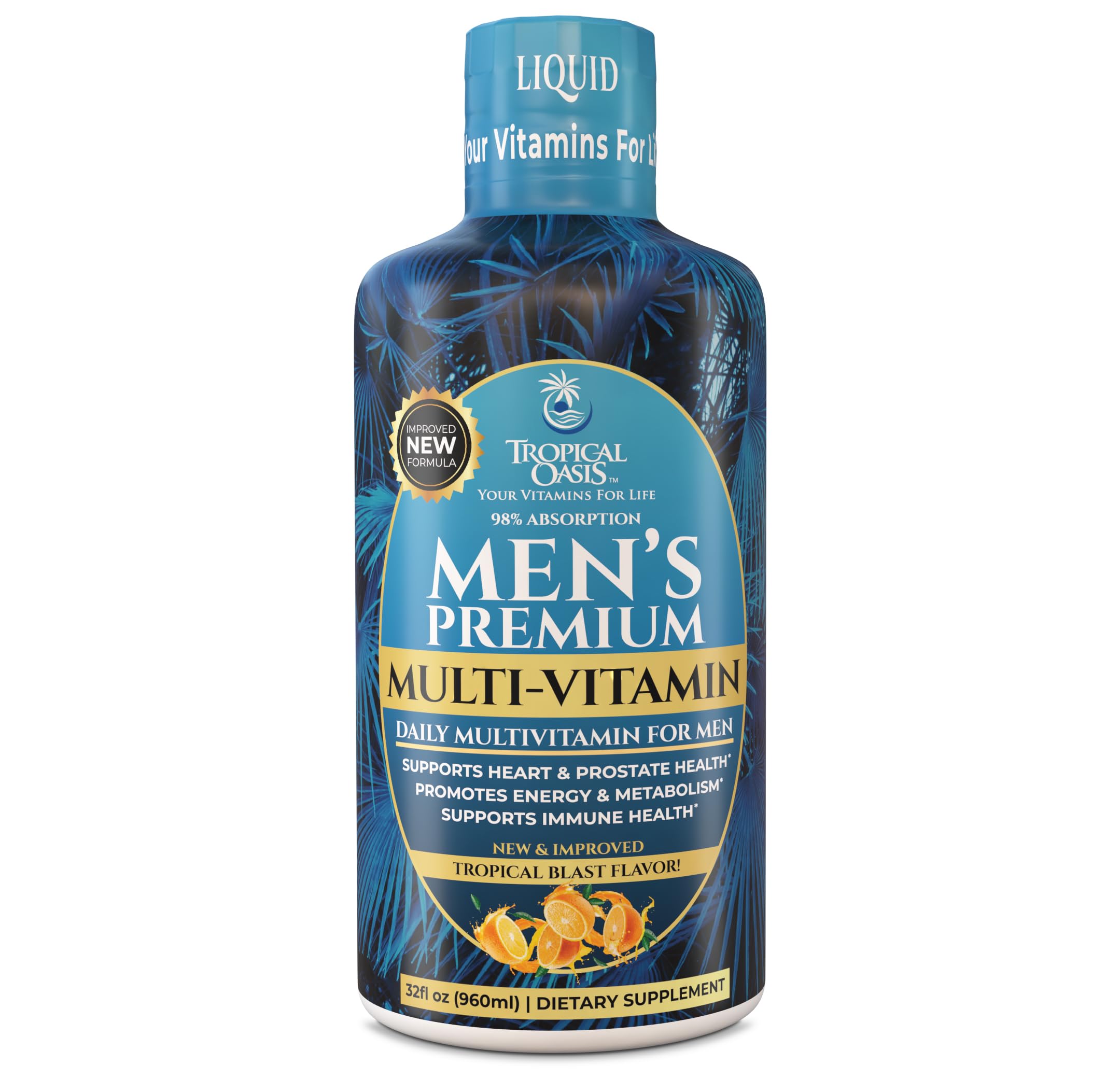 Premium Liquid Multivitamin for Men | Sugar Free Men’s Multi-Vitamin | 100+ Vitamins, Minerals & Amino Acids to Support Muscle, Heart, Brain Health & Energy | 98% Absorption Rate | Non-GMO | 32 Serv