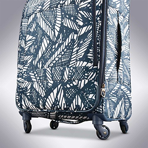 American Tourister Belle Voyage Softside Luggage with Spinner Wheels, Floral Indigo Sand, Checked-Medium 25-Inch