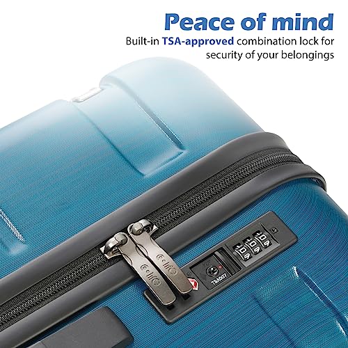 Coolife Luggage Expandable(only 28") Suitcase PC+ABS Spinner Built-In TSA lock 20in 24in 28in Carry on (Charcoal., L(28in).)