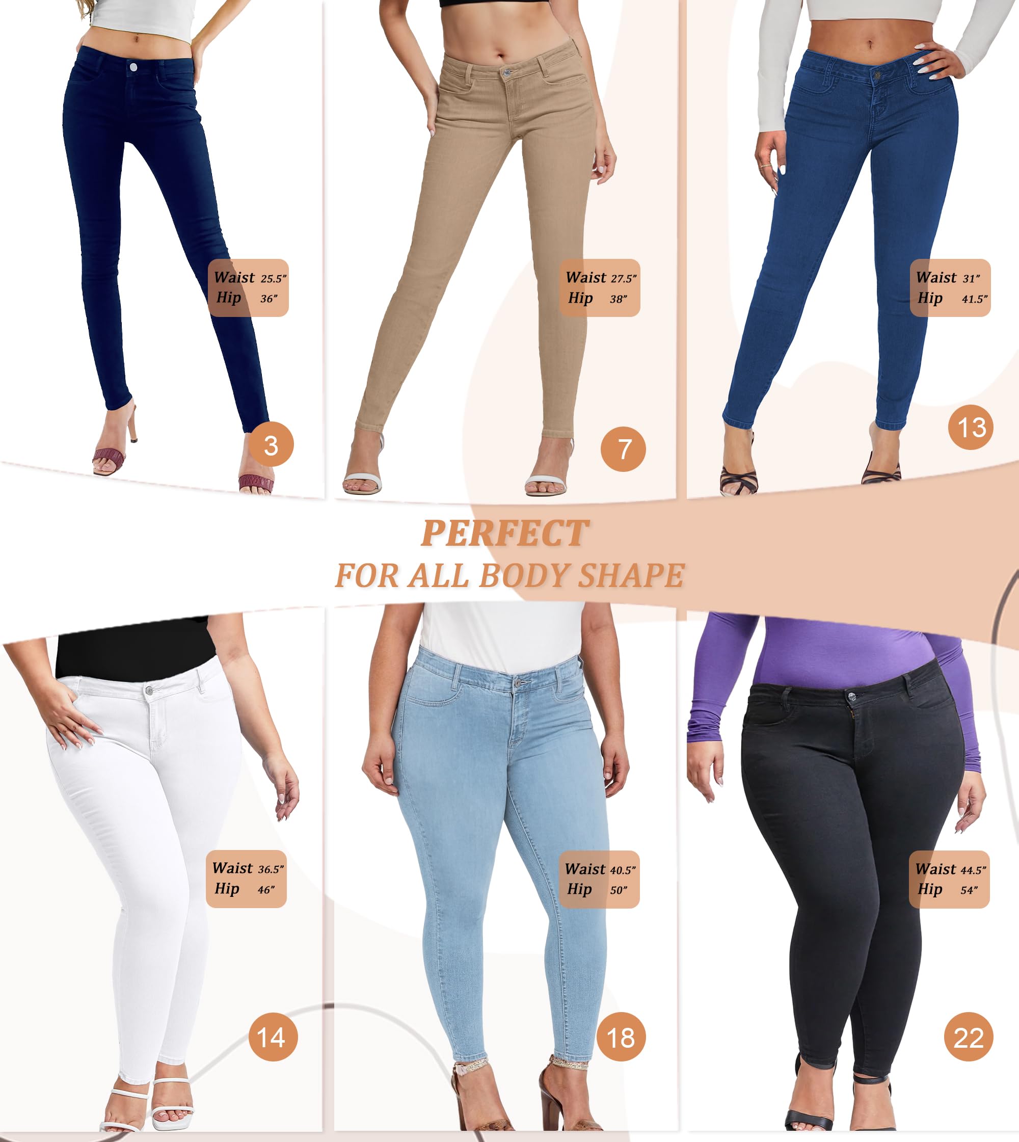Hybrid & Company Women's Extreme Butt Lift Stretch Skinny Denim Jeans P46862SK White 11