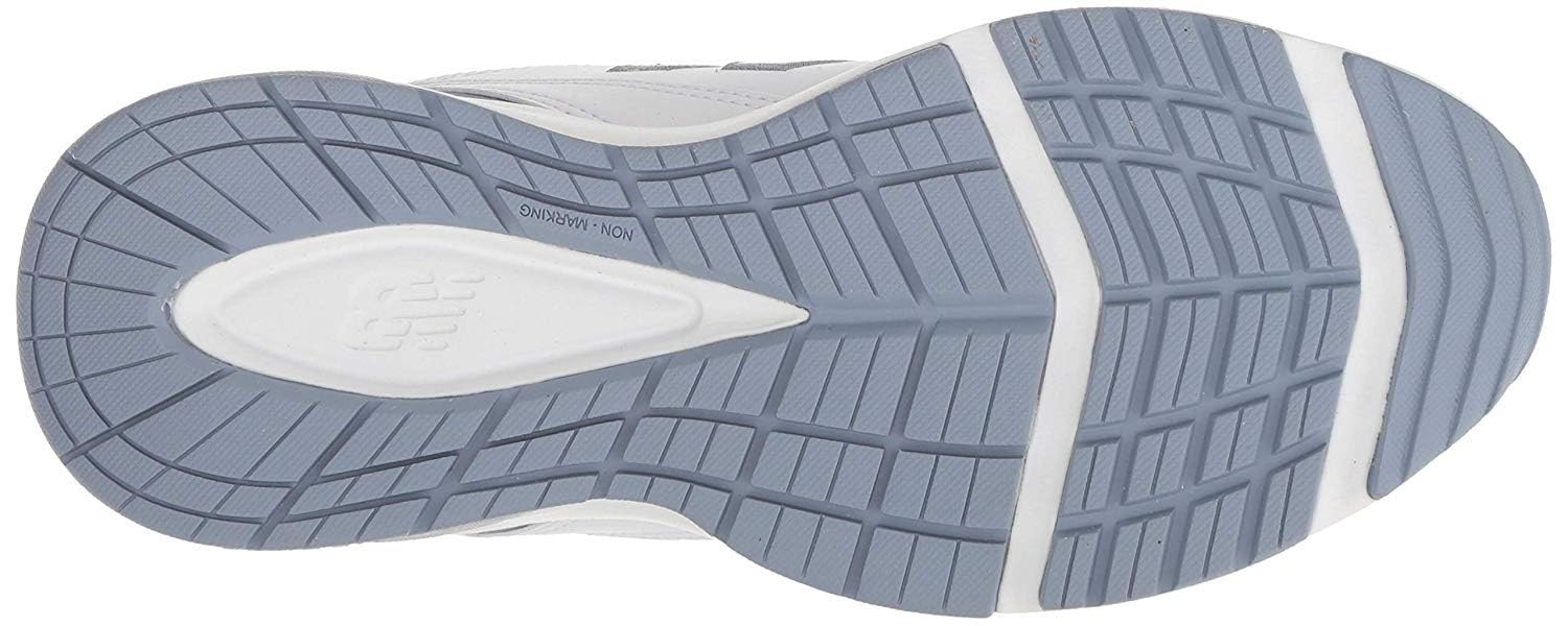 New Balance Women's 608 V5 Casual Comfort Cross Trainer, White/Light Blue, 7.5 Narrow