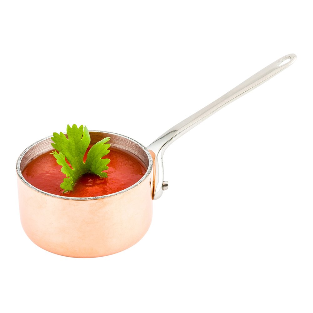 Restaurantware 2 Ounce Mini Sauce Pan 1 Copper Sauce Pan - Ergonomic Handle Oven-Ready Stainless Steel 2-Ounce Sauce Pan No-Corrosion For Sauces Dips Or Mini Dishes