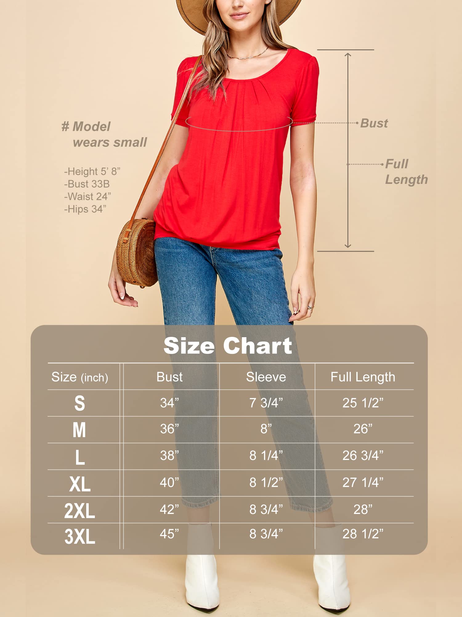 Made By Johnny MBJ WT1175 Women's Scoop Neck Short Sleeve Pleated Front Blouse Tunic Top XL Black
