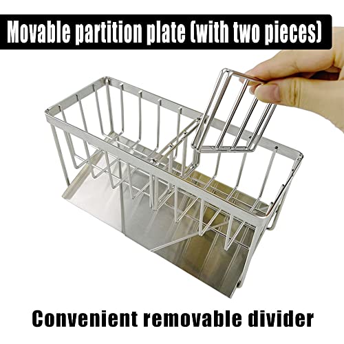 AUTO REVIVO [Upgraded] Sponge Holder for Kitchen Sink, Stainless Steel Sponge Rack with Auto Overflow, Multifunctional Kitchen Sink Caddy Organizer, Soap Dish Dispenser Brush Holder