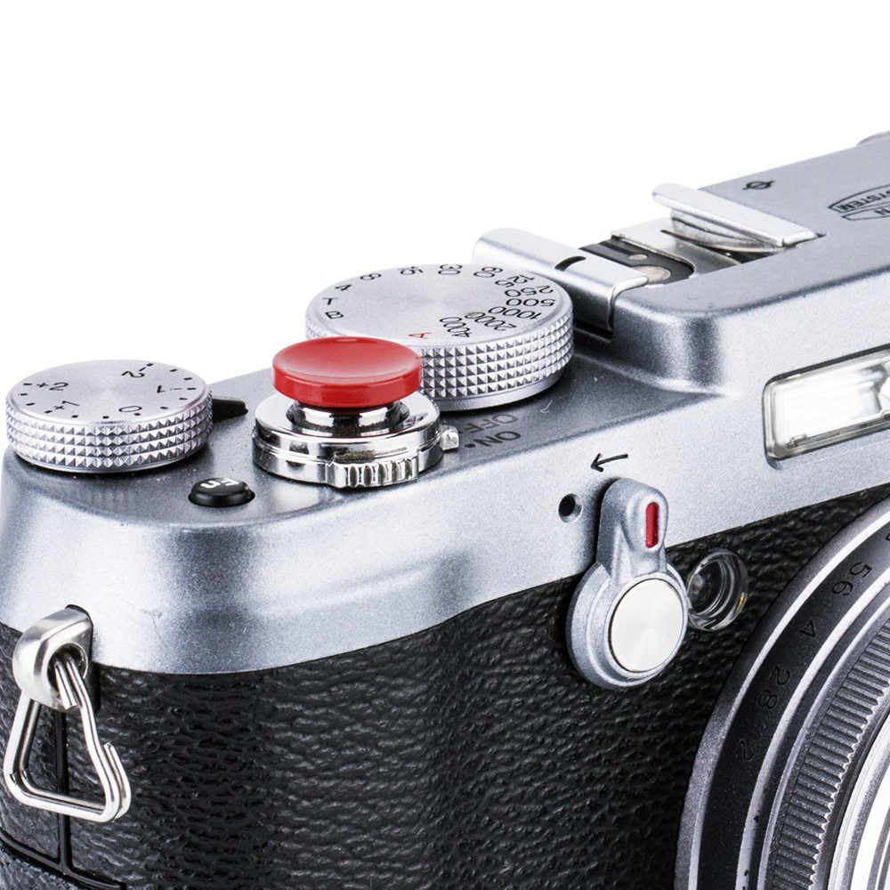 Camera Soft Release Button JJC Dark Red Shutter Button for Fuji Fujifilm X-T2 X-T20 X-T10 X-PRO2 X-PRO1 X100F X100T X100S X100 X-E3 X-E2S X-E2 Sony DSC-RX1R II DSC-RX10,etc Concave 11mm -1 Pack