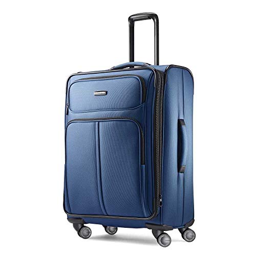 Samsonite Leverage LTE Softside Expandable Luggage with Spinner Wheels, Poseidon Blue, Checked-Medium 25-Inch