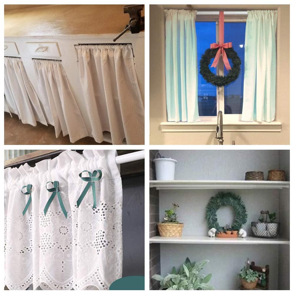 Goodtou 5 Pack Spring Tension Rods for Windows 28 to 48 Inch Adjustable White Tension Curtain Rods No Drilling Small Spring Loaded Curtain Rods for Closet Cupboard Bar
