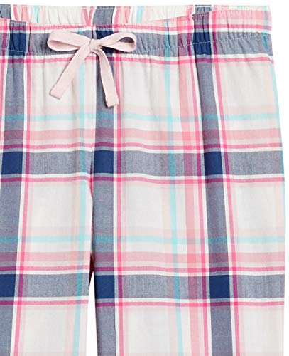 Amazon Essentials Women's Flannel Pajama Sleep Pant, Pink White Large Plaid, Medium