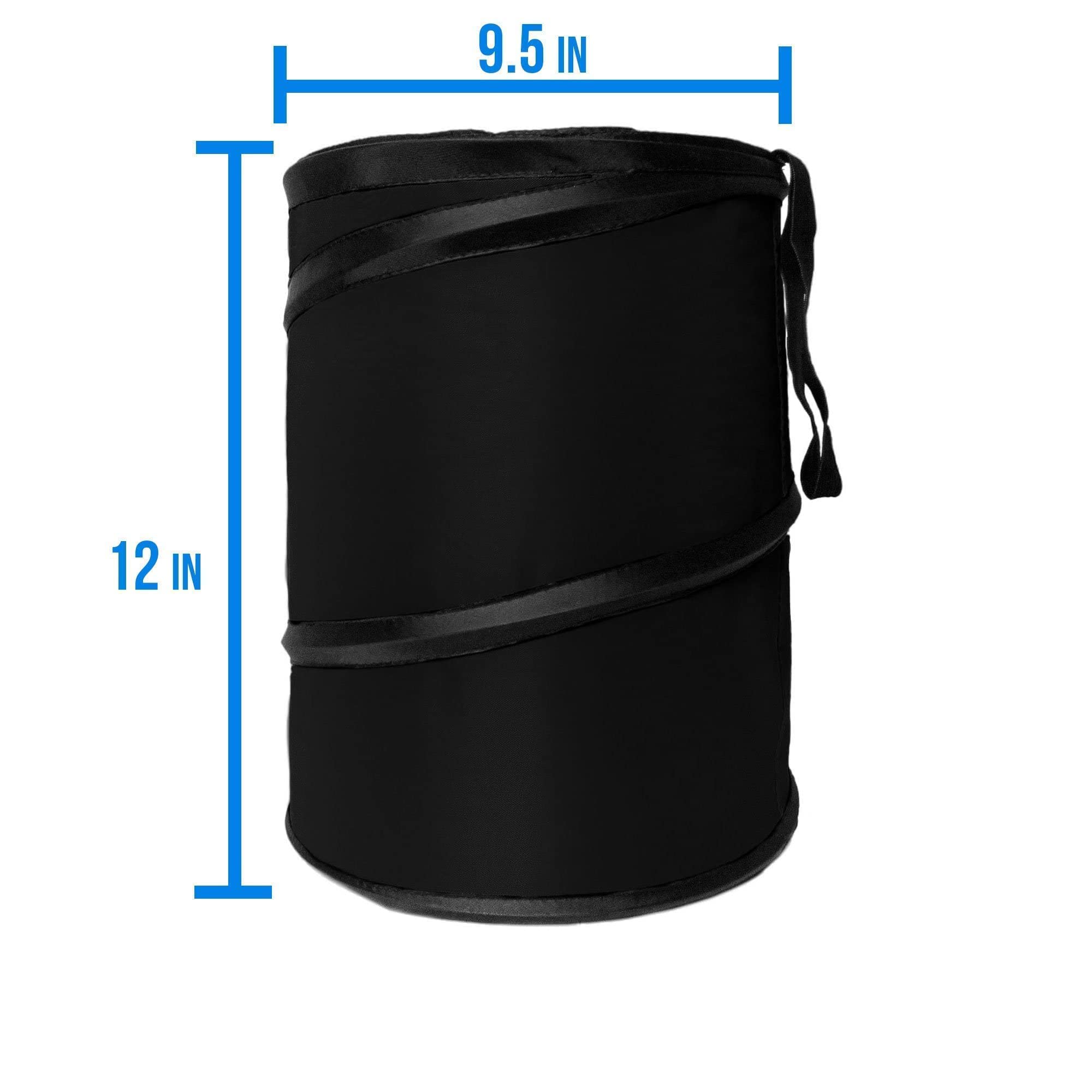 FH Group Automotive Waterproof Portable Collapsible Large Trash Can Garbage Container fits Most Cars,Polyethylene,SUVs, and Trucks Black